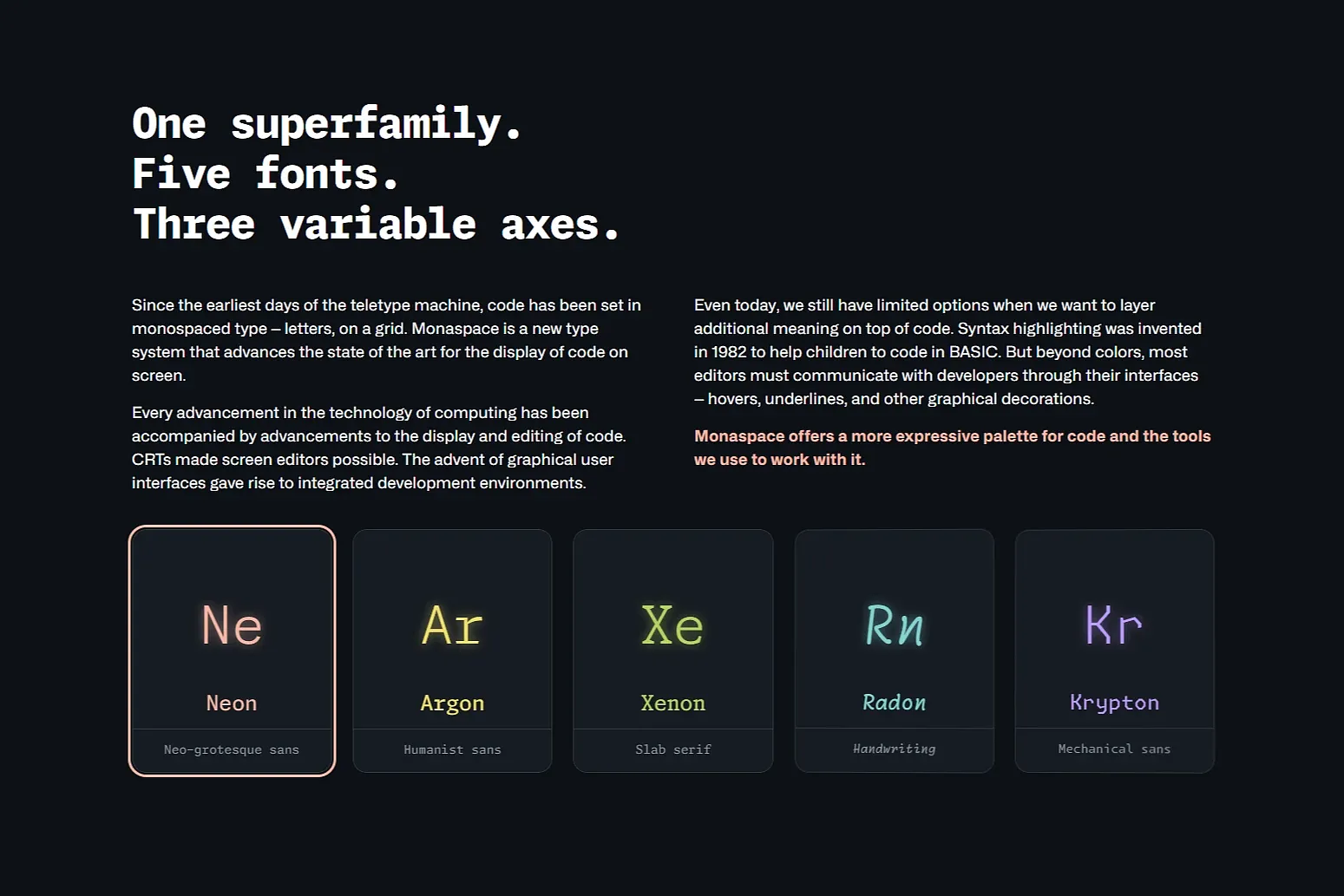 GitHub 推出开源字体家族 Monaspace：五种风格 | Eagle 资源社区